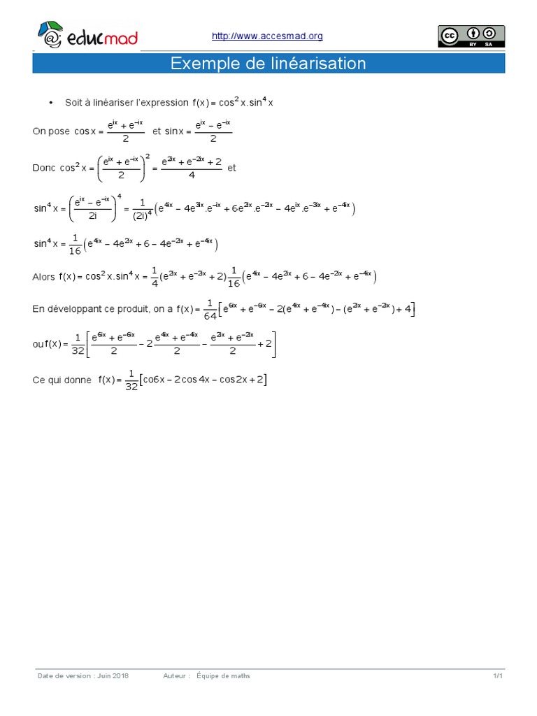 Linéarisation de Fonctions Trigonométriques | PDF