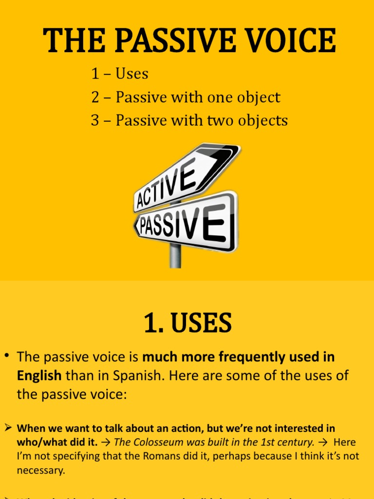 Passive EXPLANATION For Students | PDF | Verb | Subject (Grammar)