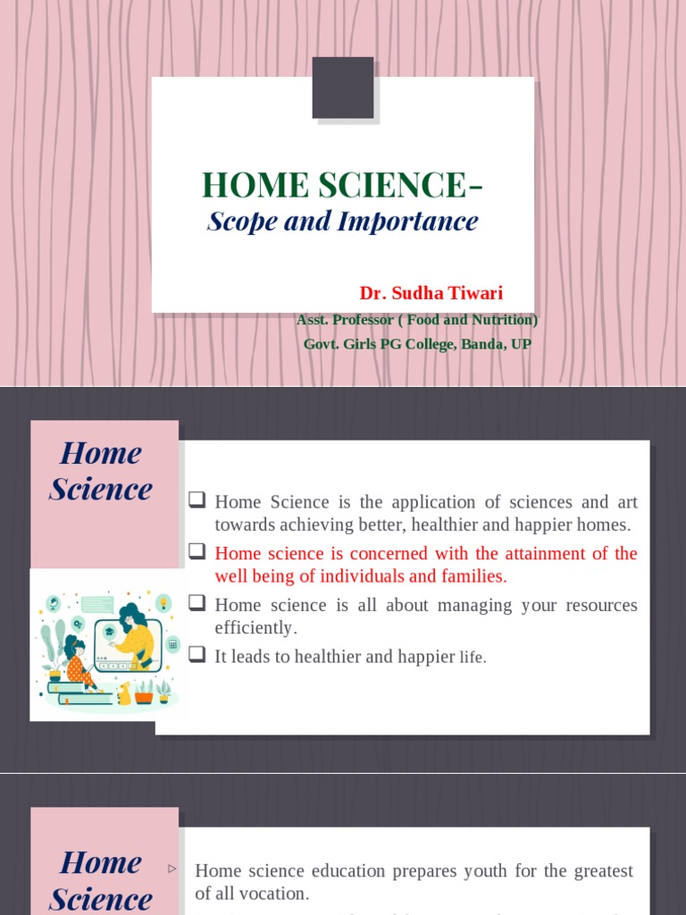Homescience - Intro & Scope | PDF | Home Economics | Science