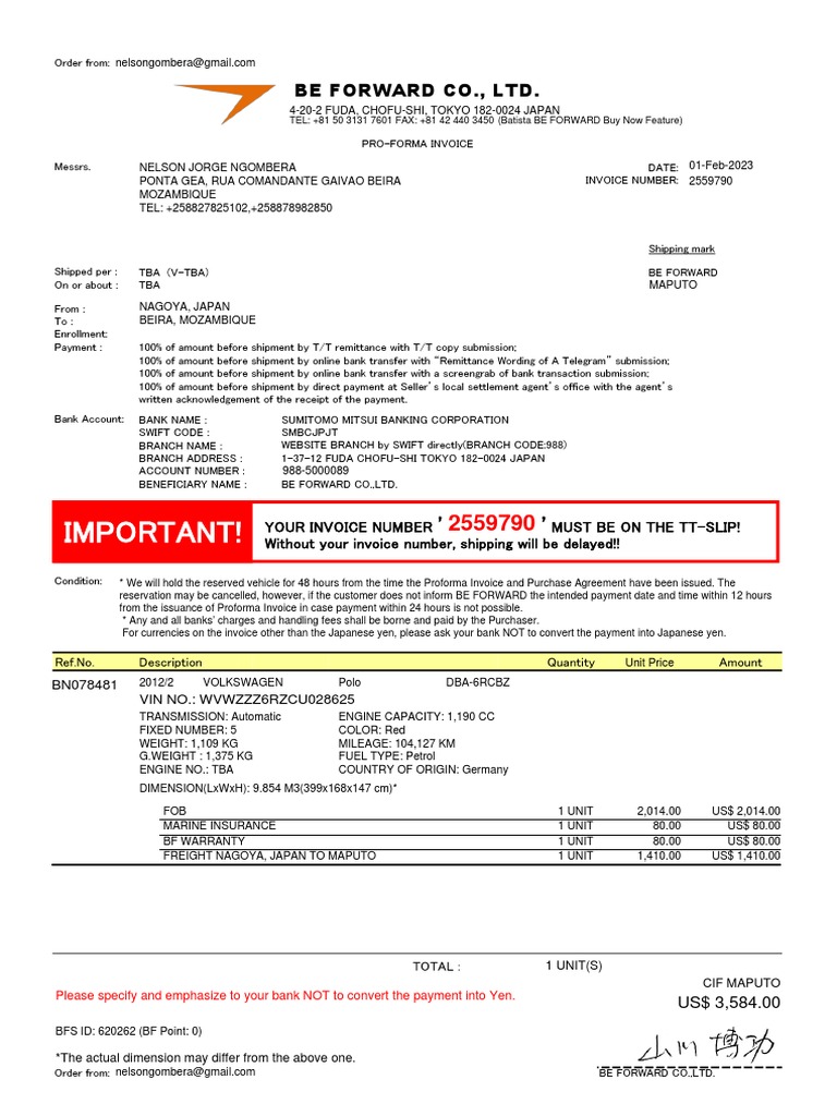 Proforma Invoice and Purchase Agreement NNN | PDF | Sales | Legal Liability