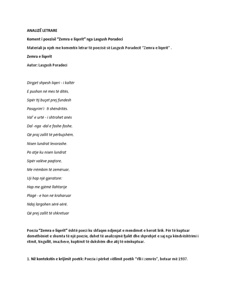 Analizë Letrare | PDF