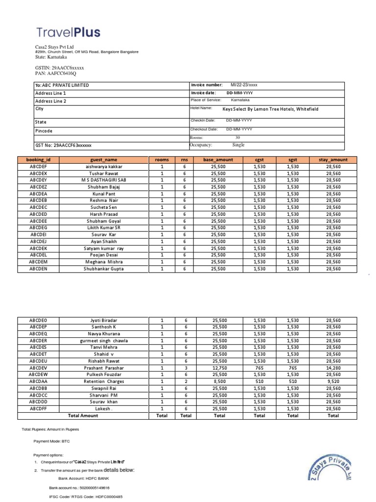 Consolidated Invoice Format Sample | PDF | Payments
