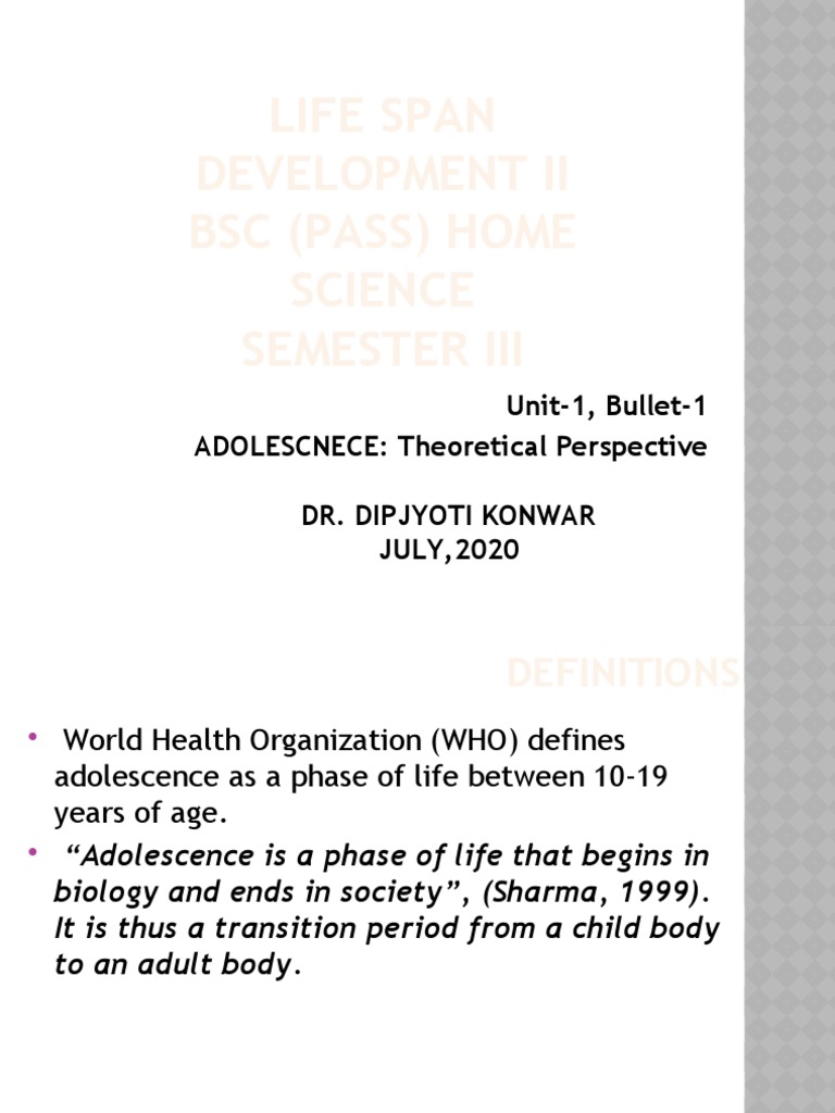 1.LSD II - Intro To Adolescence and Theoritical Perspective | PDF 1.LSD II - Intro To Adolescence and Theoritical Perspective | PDF