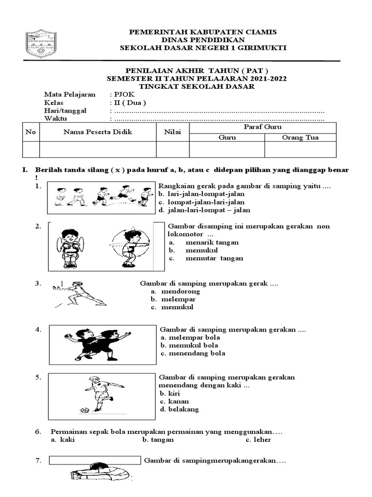 Naskah Soal Pjok Kelas 2 | PDF