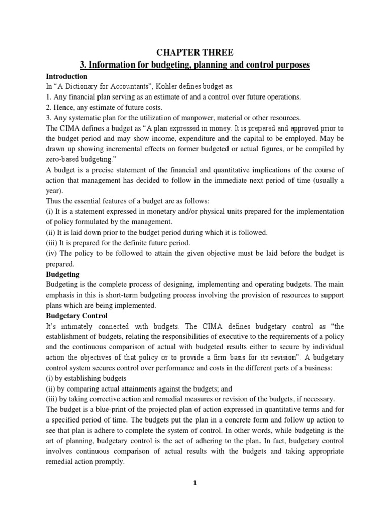 CMA II CH 3 PDF | Download Free PDF | Budget | Inventory