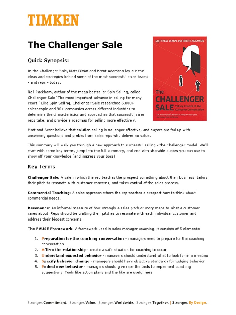 The Challenger Sale | PDF | Sales | Behavior