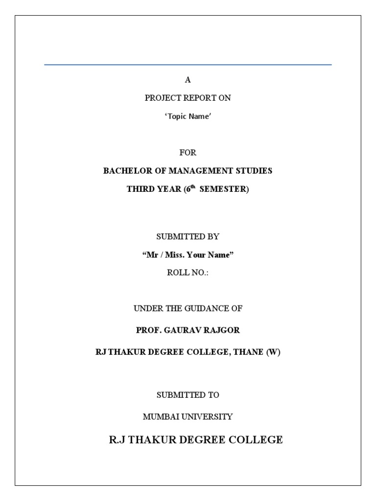 BMS Project Report on 'Topic Name | PDF