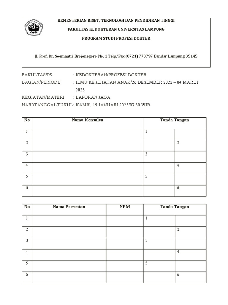 Absen MK, JR, TK. | PDF