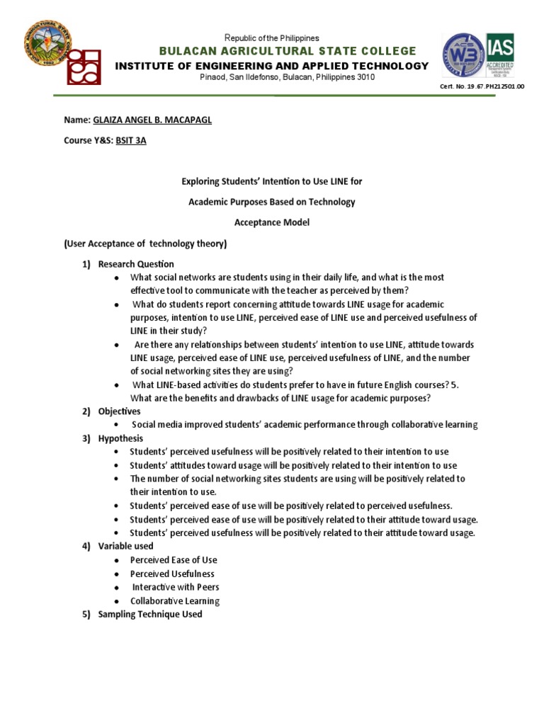 Students' Intention to Use LINE for Academic Purposes | PDF | Educational Technology | Usability