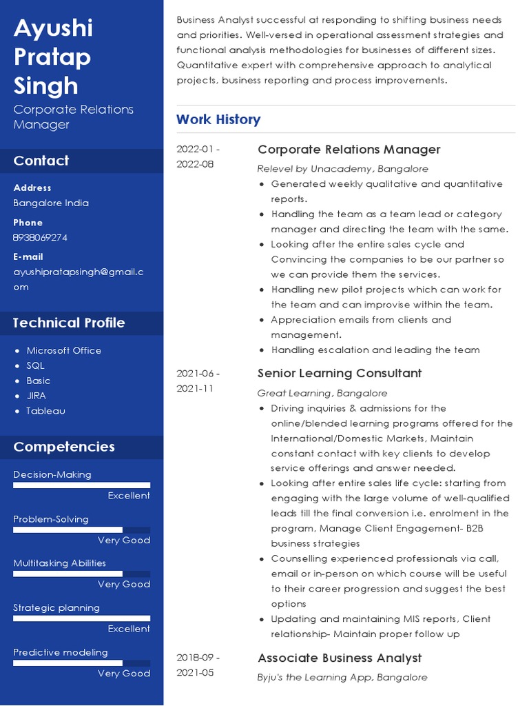 Ayushi - Pratap Singh - Resume | PDF | Software Development Process | Sales
