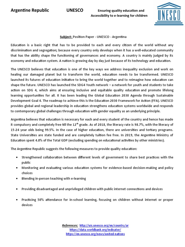 Position Paper - Argentina | PDF