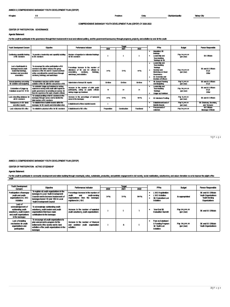 S1. CBYDP (Amended) | PDF | Youth