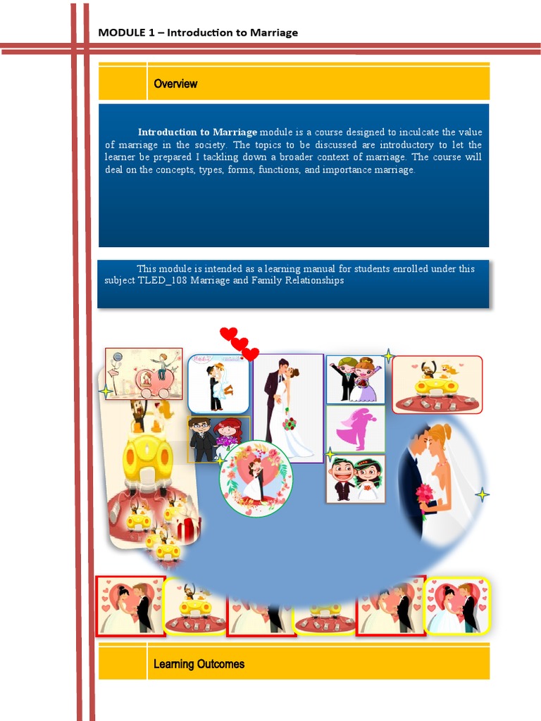 Module1 1 Introduction To Marriage A4 1 1 | PDF | Marriage | Polygamy