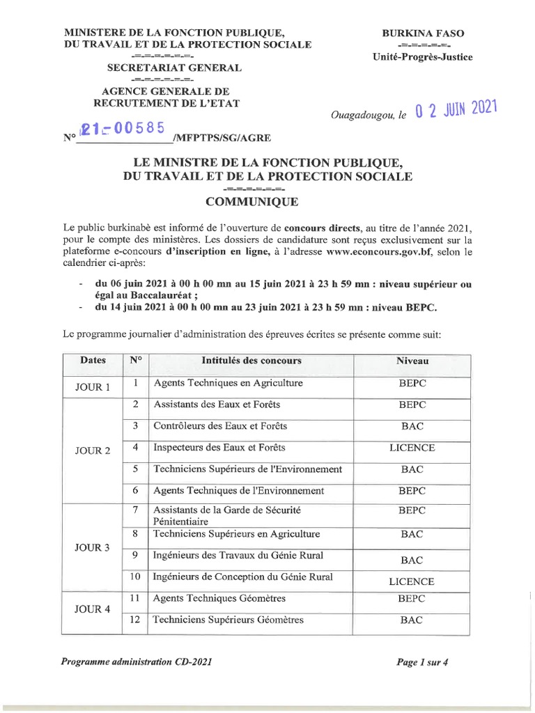 Programme Concours CD 2021 | PDF