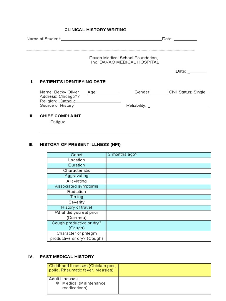 Understanding a Patient's Medical History: A Comprehensive Clinical ...