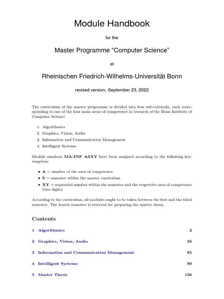 ModuleHandbook MSC CS 2011 - Update - 2022ws | PDF | Combinatorics | Cryptography