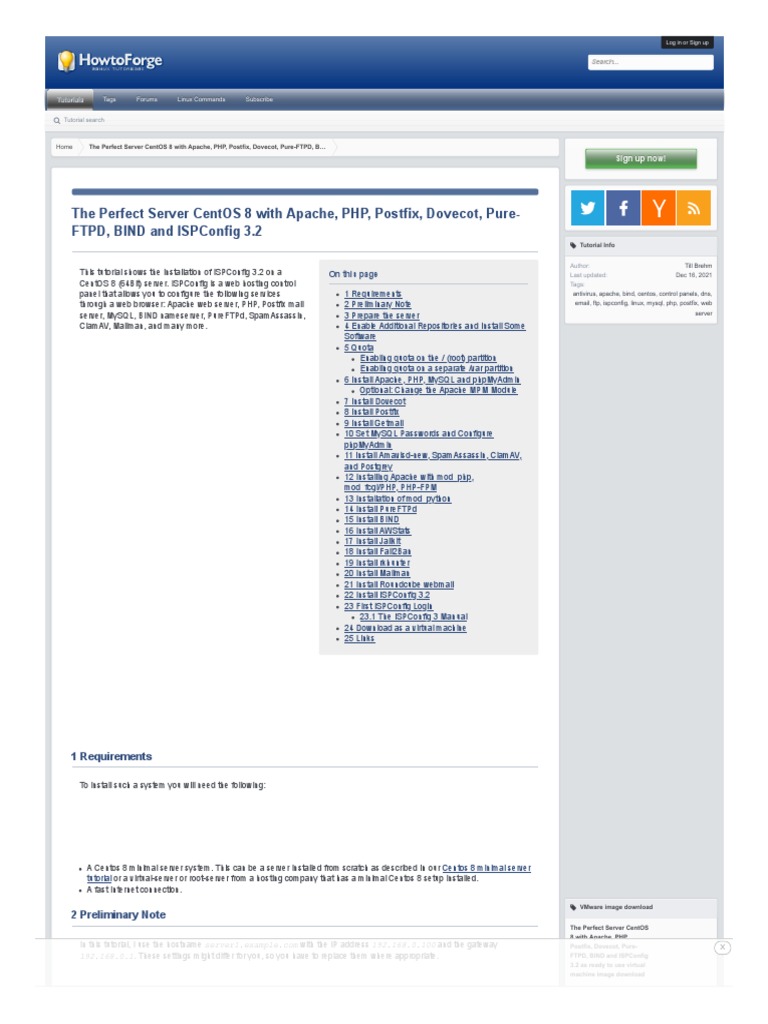 Ispconfig-Specs - Version1.0 | PDF