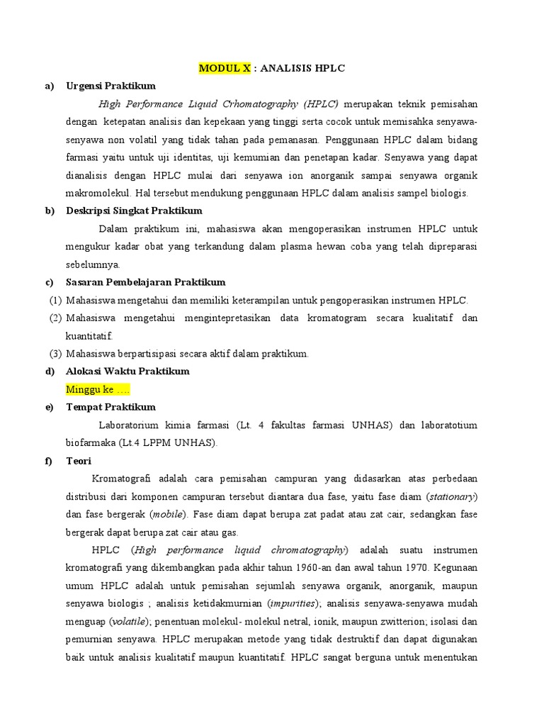 Modul HPLC 2023 | PDF