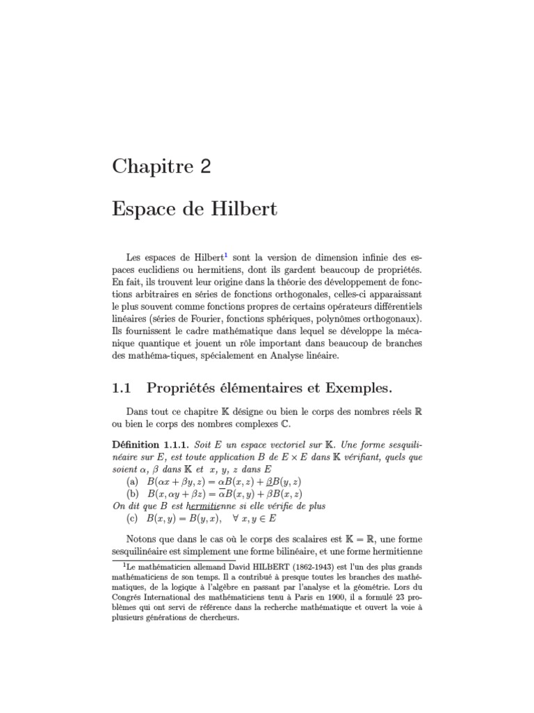 Méthode Hilbertienne 2 | PDF | Limite (mathématiques) | Espace de Hilbert