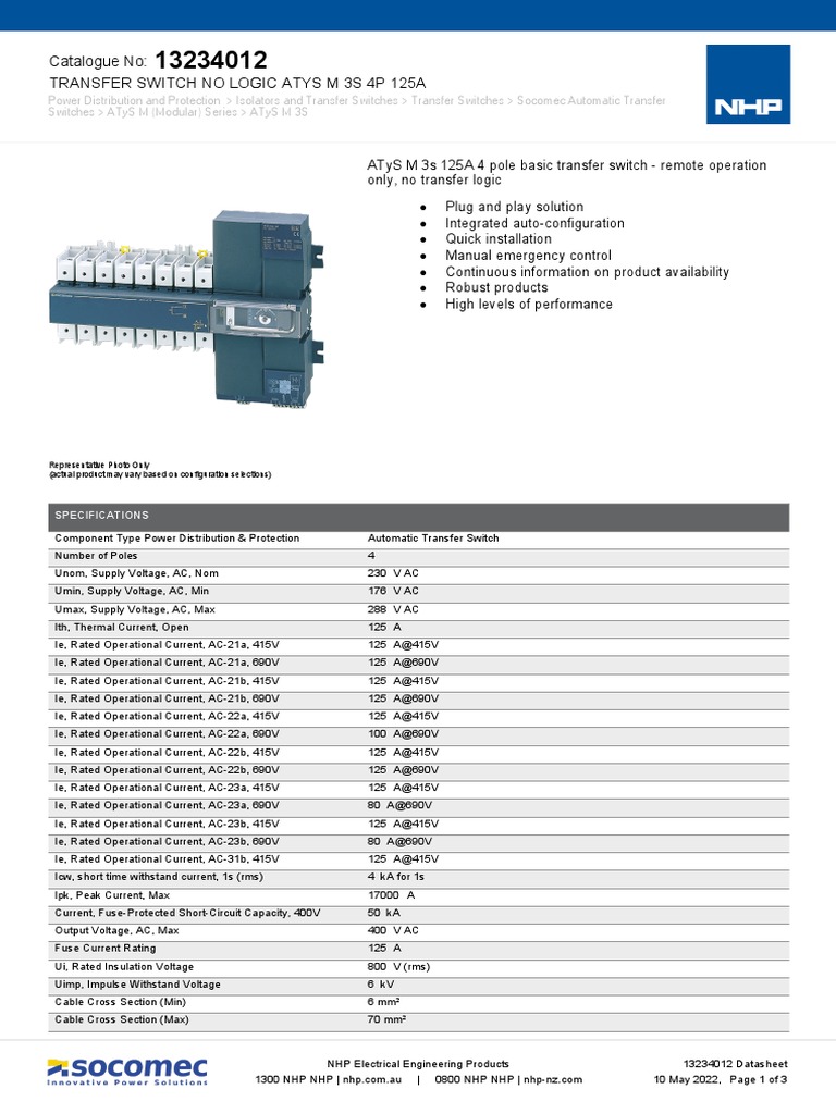 Datasheet | PDF | Switch | Electric Power Distribution