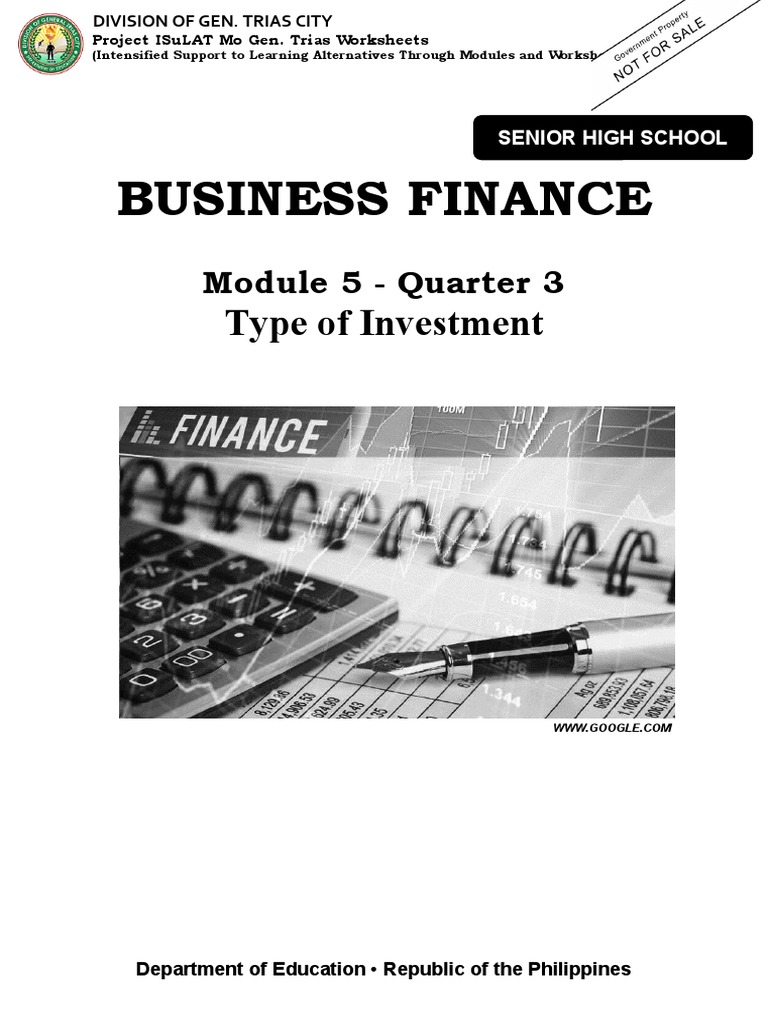 Business Finance 12 Second Sem Module 5 Gen. Trias - Worksheet Template | PDF | Investment Fund ...