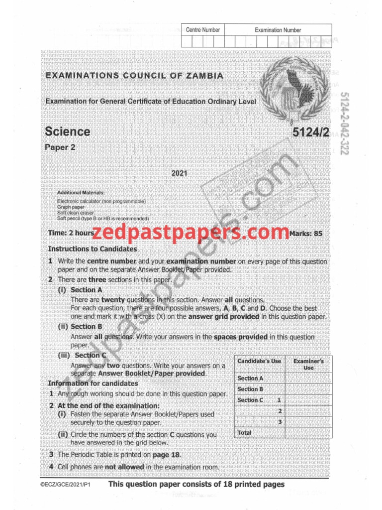 g12 Science 2021 p2 Gce | PDF