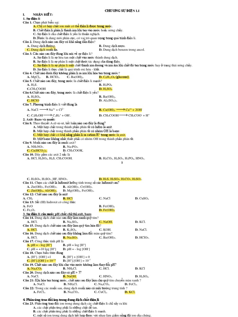 Đề cương cho 11A2 | PDF