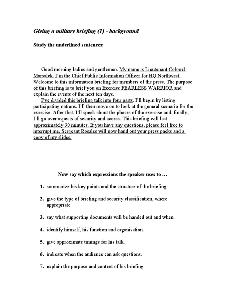 Military Briefing-Campaign | PDF