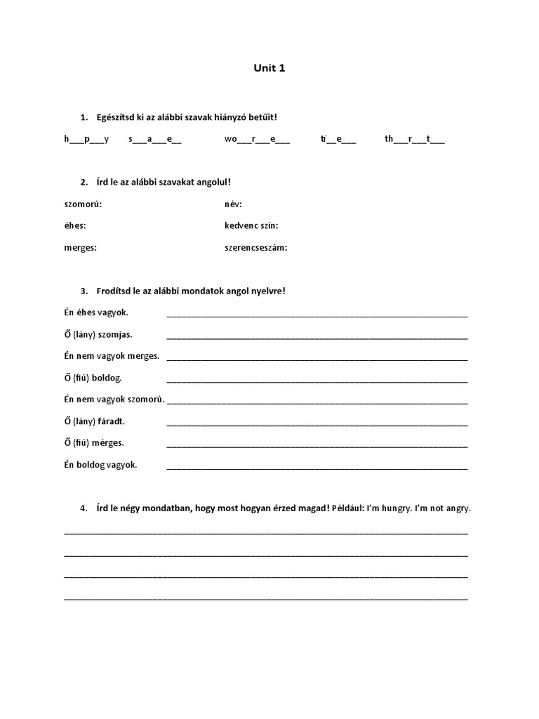 Unit 1 Beginner Practice Pdf