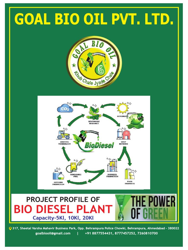 Biodiesel Plant Project Profile | PDF | Biodiesel | Vegetable Oil