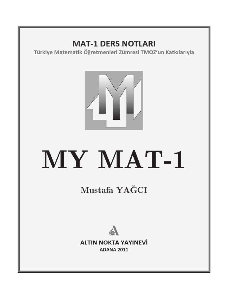 Silo - Tips Mat 1 Ders Notlari Trkiye Matematik Retmenleri Zmresi Tmoz Un Katk Lar Yla My Mat 1 ...