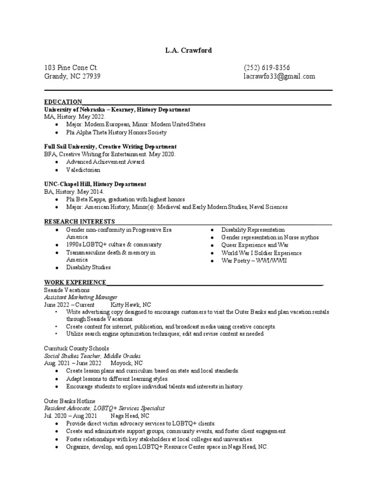 CV - Comprehensive | PDF | Disability