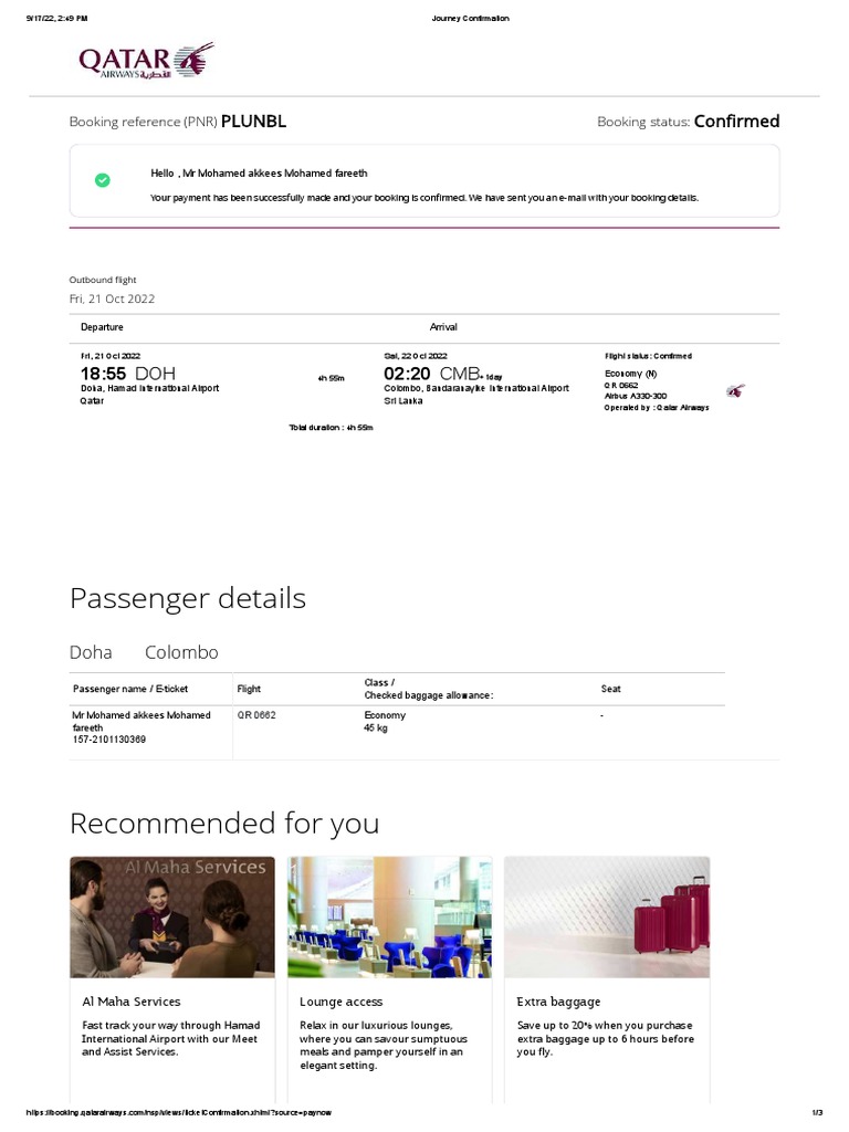 AIR TICKET - AKKEES - Journey Confirmation | PDF | Aviation | Transport