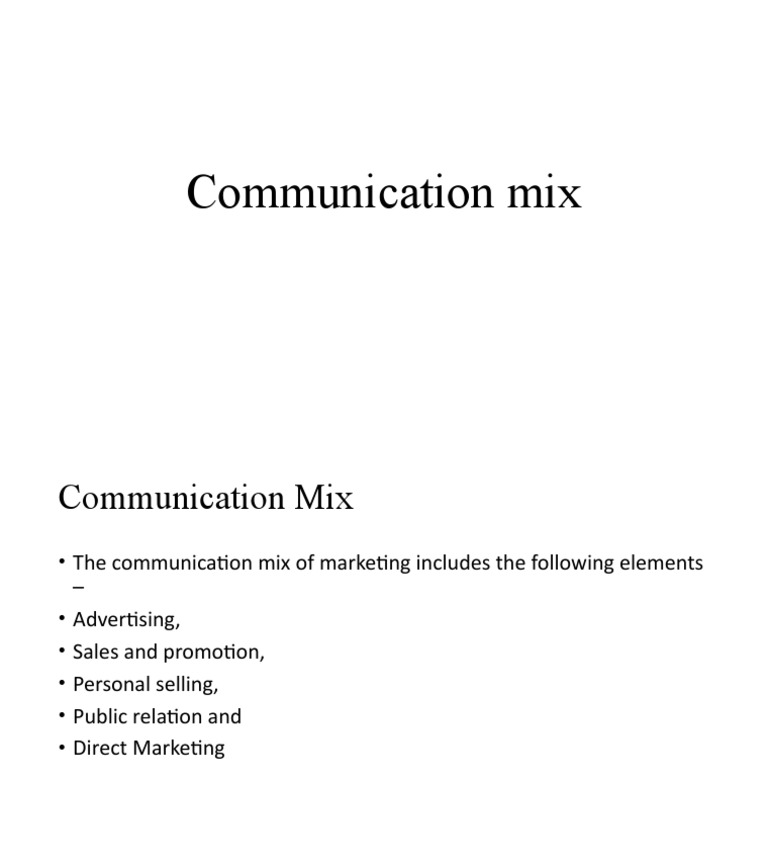 Communication Mix | PDF