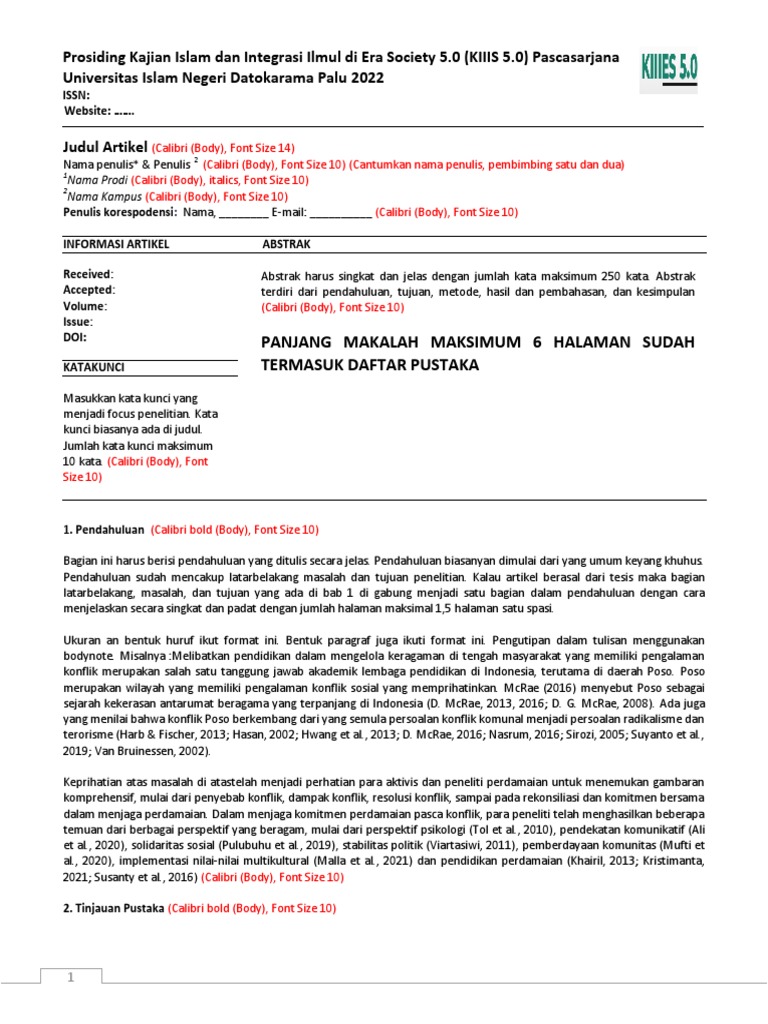 Template BHS Indonesia | PDF