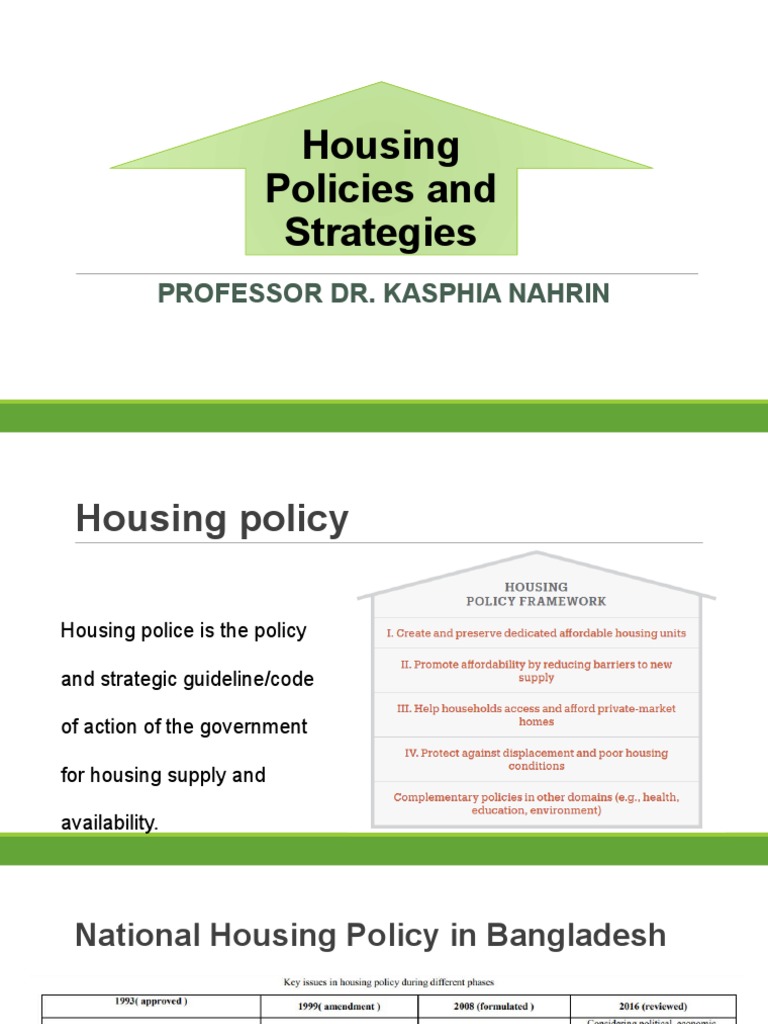 Housing Policies and Strategies | PDF | Public Housing | Slum