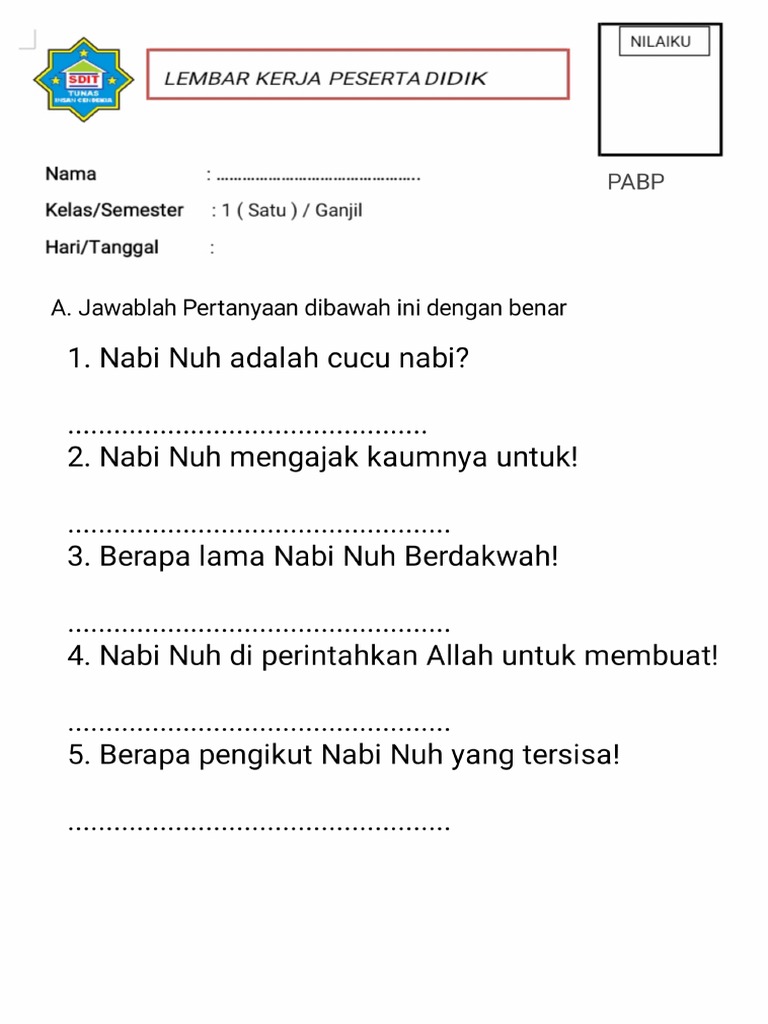 LK Pabp Nabi Nuh | PDF