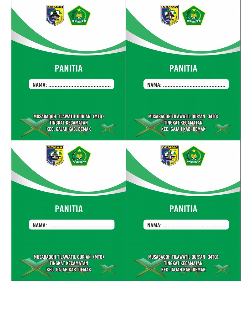 Cetak Cocard Panitia | PDF