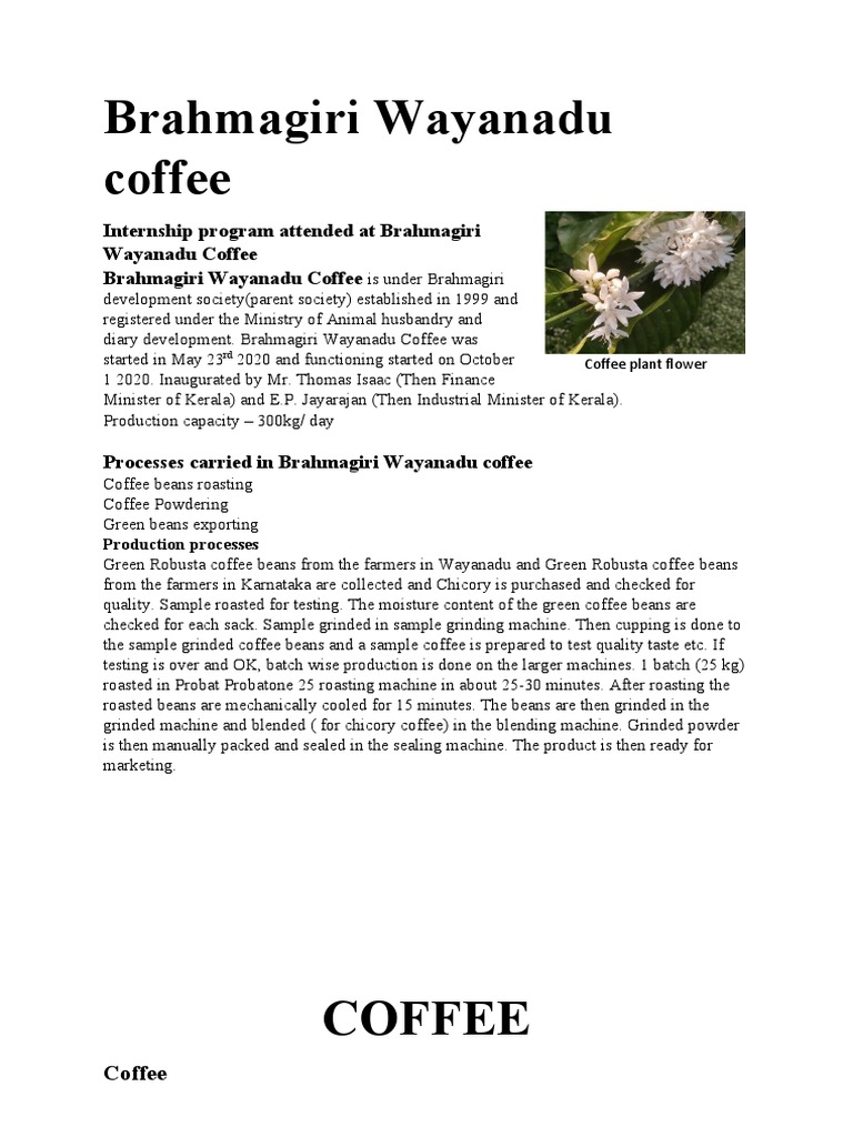 Coffee and Production of Coffee Powder | PDF | Coffee | Crops