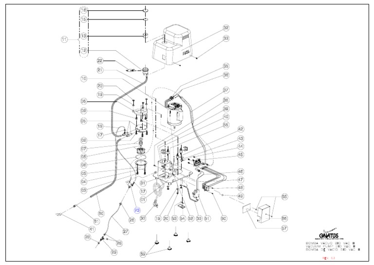 Bomba de V+ícuo Gnatus Bio Vac II - Vista Explodida | PDF