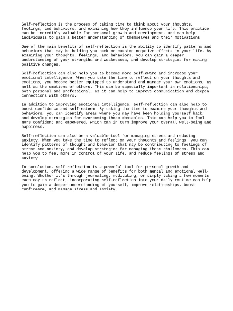 Self-reflection benefits personal growth and well-being | PDF