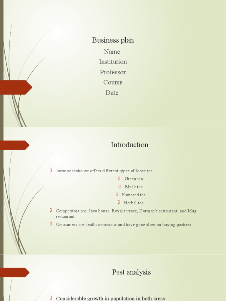 Business Plan | PDF | Tea | Business