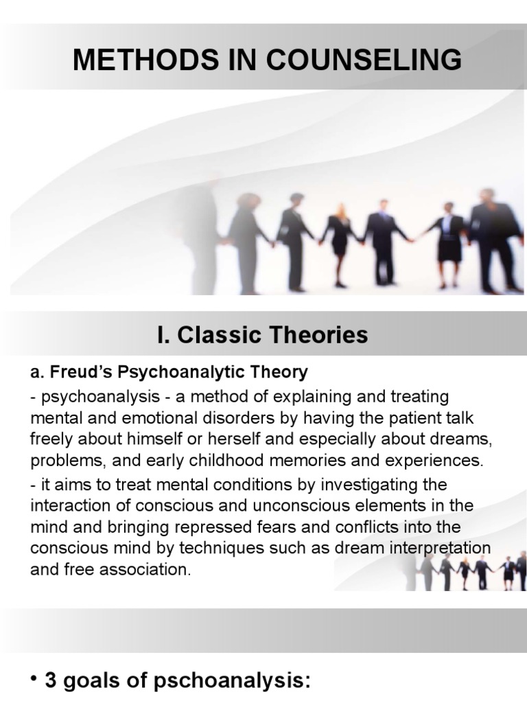 Methods in Counseling | PDF | Psychotherapy | Psychoanalysis