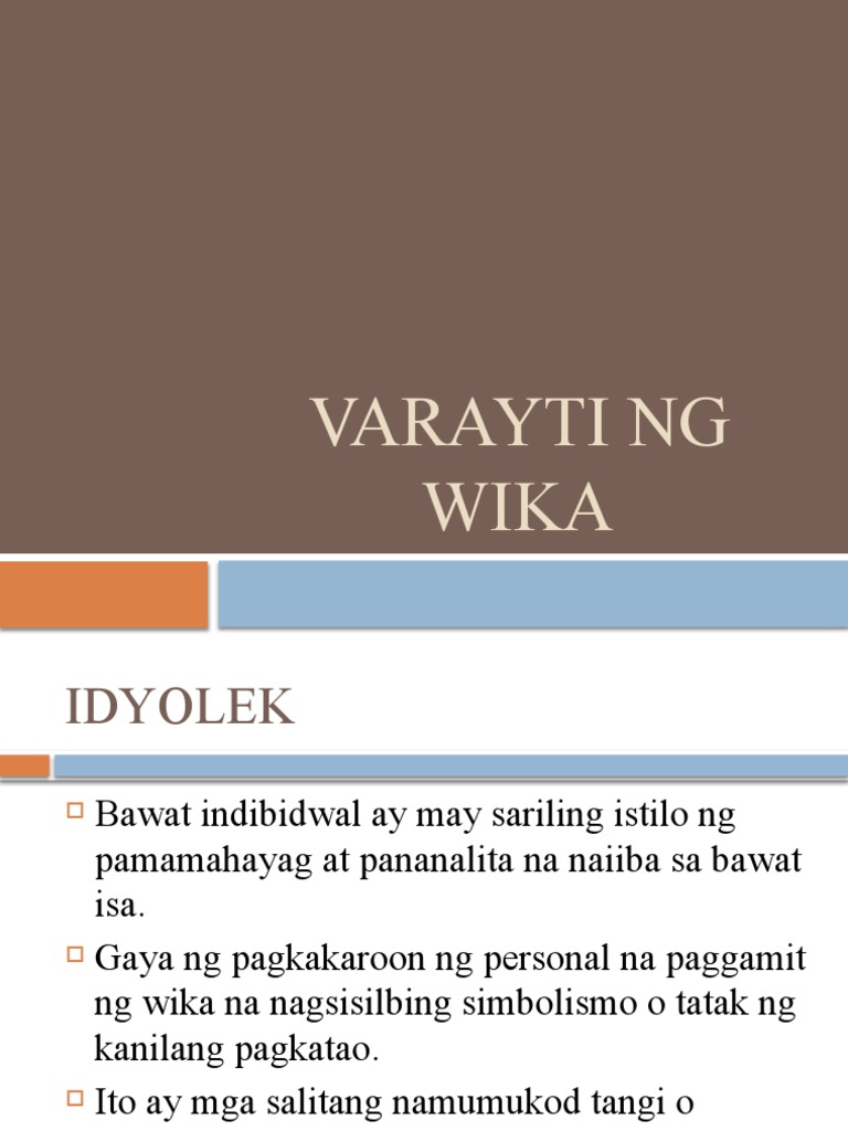 Varayti NG Wika | PDF