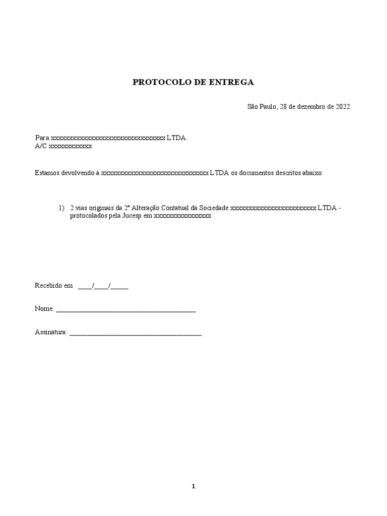 Protocolo de Entrega de Documentos | PDF | Direito