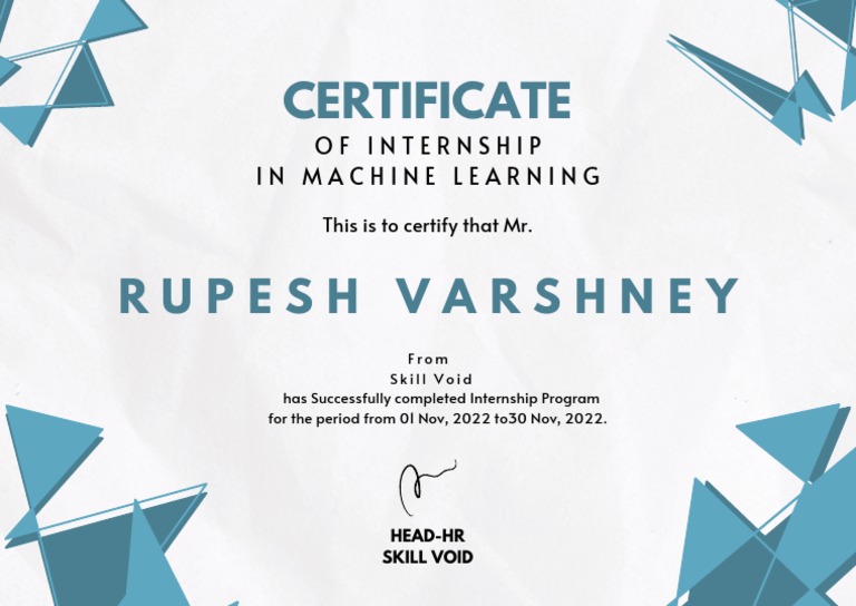 Internship Certificate | PDF