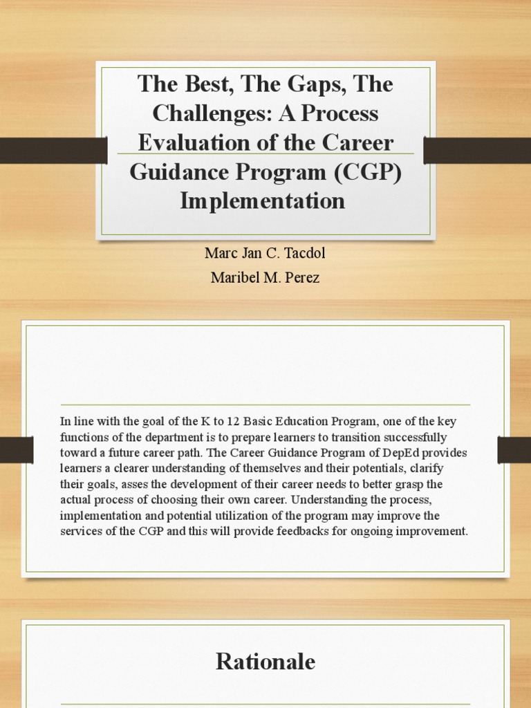 Best Practices, Issues in Implementing Career Guidance Program | PDF | Evaluation | School Counselor