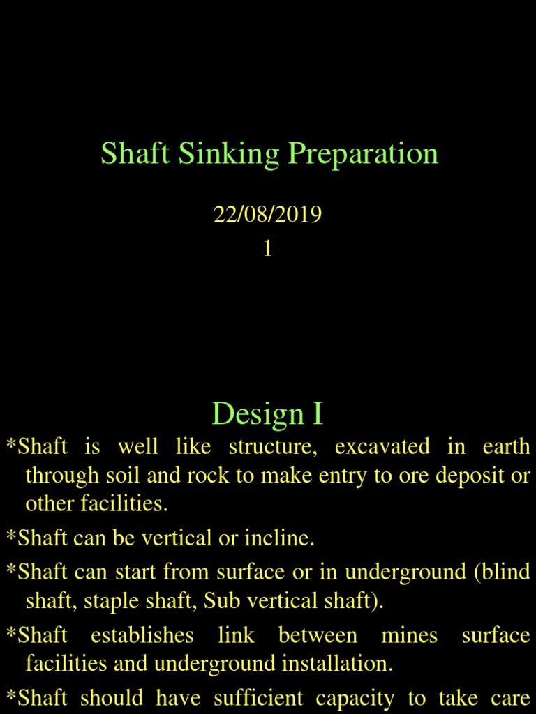 Shaft Sinking Design and Considerations | PDF | Mining | Concrete