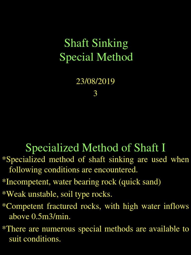Shaft Sinking Special Method | Download Free PDF | Deep Foundation ...