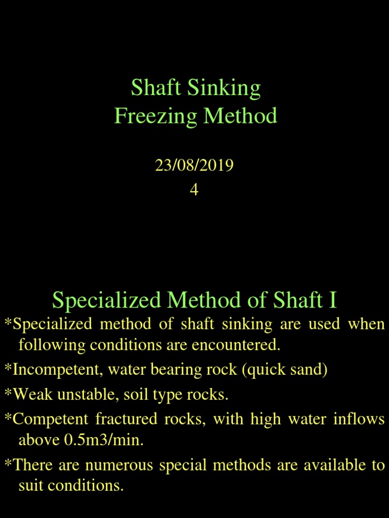Freezing Methods for Shaft Sinking | PDF | Home & Garden